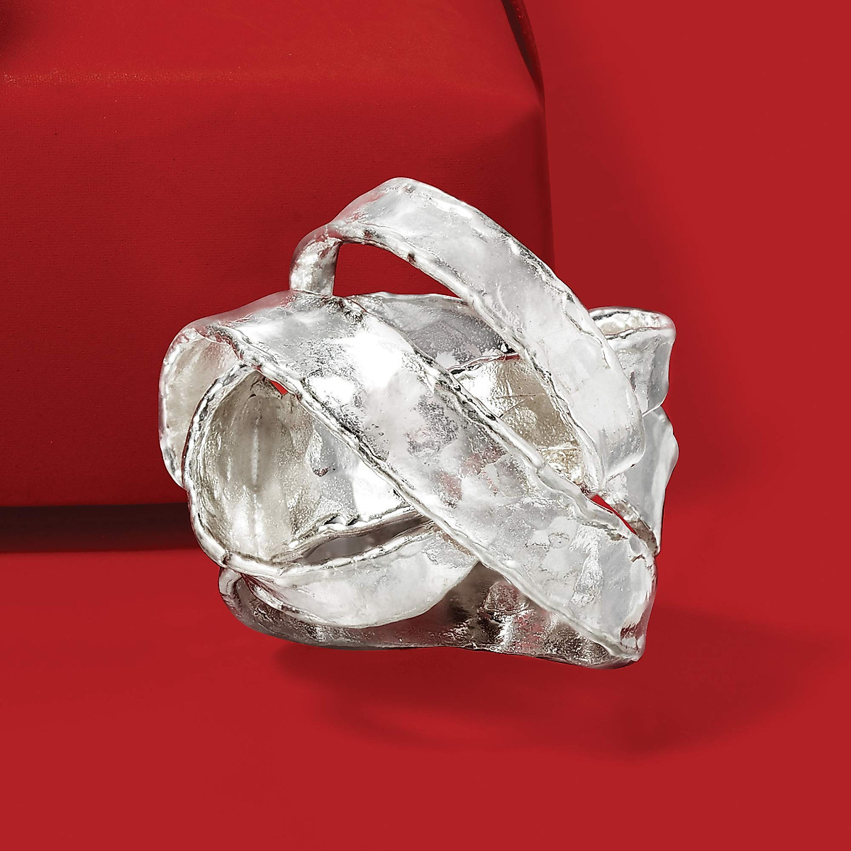 Ross-Simons Sterling Silver Hammered Knot Ring. Size 8