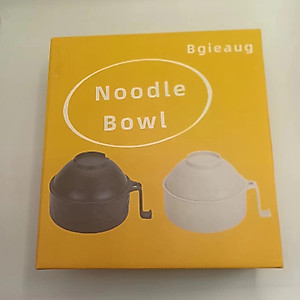 Microwave Ramen Bowl Cooker Set - Wheat Straw Instant Noodles Bowl with Handles, Ramen Noodle Cooker with Spoon Chopsticks Fork, College Dorm Room Apartment Essentials (Black)