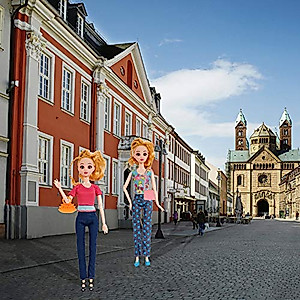 SOTOGO 30 Pieces Doll Clothes and Accessories for 11.5 Inch Girl Doll Include Random Style 10 Sets Tops and Pants,10 Bags and 10 Pairs Shoes