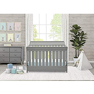 Delta Children Bentley S Series Deluxe 6-in-1 Convertible Crib, Grey