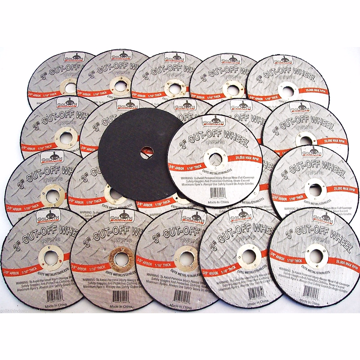 50 Goliath Industrial 3" Air Cut Off Wheels Discs 1/16" Double Reinforced CW3116