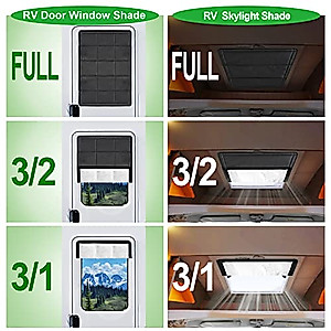 RV Door Window Shade RV Skylight Shade Cover Set, Foldable Magnetic Camper Sunshade Privacy Screen Window Cover, Travel Trailer Motorhome Sun Shade Accessories with Storage Bag