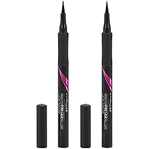 Maybelline Eyestudio Master Precise All Day Waterproof Liquid Eyeliner, Black, 2 Count