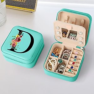 Parima Kids Teen Girl Gifts for School - Graduation Gifts for Her Girl Personalized Class Of 2024 High School College Women Teen Girl Friends, Travel Jewelry Case Organizer Jewelry Box Letter D