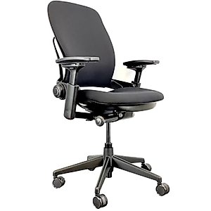 Steelcase Leap V2 - Fully Loaded w/Lumbar Support (Renewed) (Black Fabric - Black Frame)