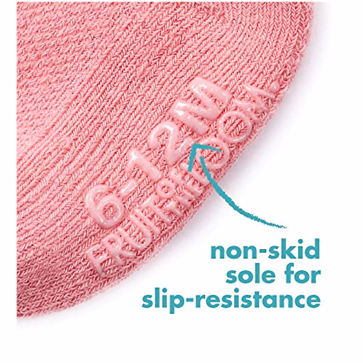 Fruit of the Loom Baby 6-Pack All Weather Crew-Length Socks, Mesh & Thermal Stretch - Unisex, Girls, Boys (12-24 Months, Pink)