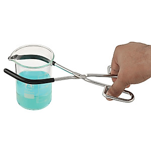 EISCO Beaker Tongs, 9.75" Long - Rubber Coated Jaws - Nickel Plated Steel - Holds Items with Diameters of 2.25" to 6"