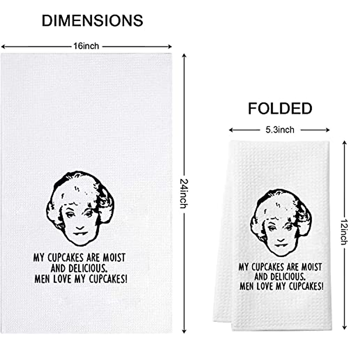 Funny Golden TV Show Inspired Saying Men Loves My Cupcakes Blanche Quotes Kitchen Towel Dish Towel (My Cupcakes Towel)