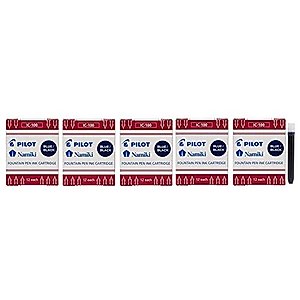 Pilot Namiki IC100 Fountain Pen Ink Cartridge, Blue/Black, 12 Cartridges per Pack, 5 Pack