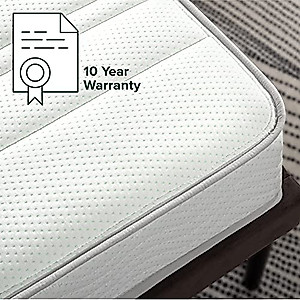 Zinus 6 Inch Foam and SpringMattress / CertiPUR-US Certified Foams /Mattress-in-a-Box, Twin, White