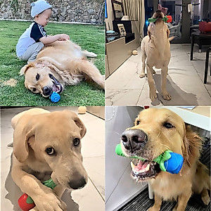 Blingbrione Dog Chew Toys for Large Breed Aggressive Chewers, Puppy Durable Rose Rubber Teething Toys for Small/Medium Dog, Tough Toys for Training and Cleaning, Interactive Dog Valentine's Day Gift