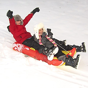 Blue Wave Sports Power Glider 2-Person Inflatable Snow Sled, 57-Inch, Red,Yellow