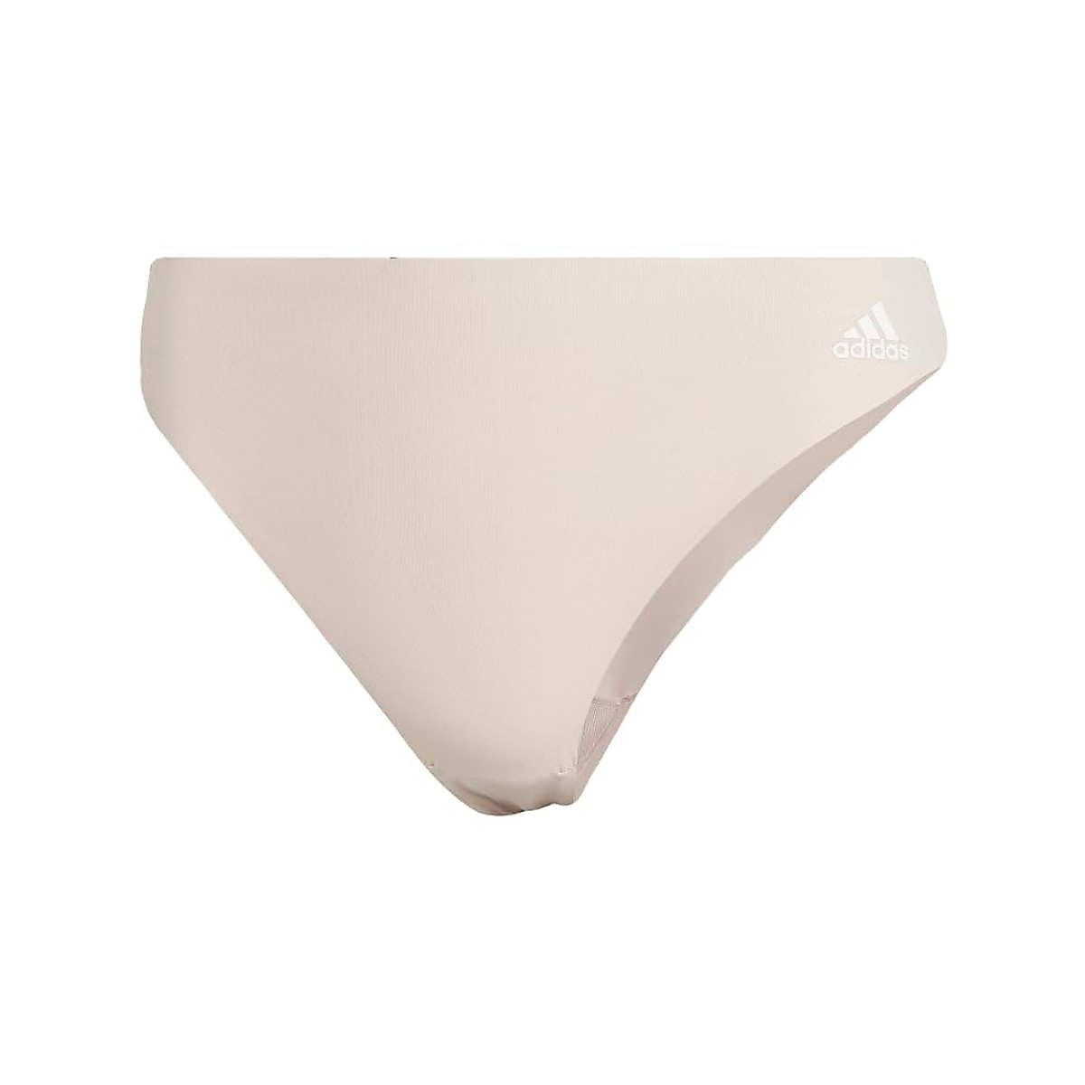 Adidas Women's Micro Flex Thong Panty Underwear, Peach Whip/White, X-Large