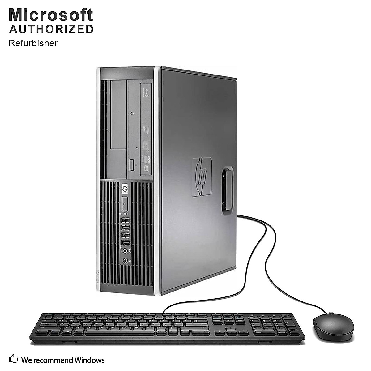 HP Elite Desktop Computer Tower PC Intel Ci5-2400, 16GB Ram, 2TB HDD, Wireless WiFi, Bluetooth Adapter, DVD-ROM, Keyboard Mouse 24 inches Dual LCD Monitor Brands Vary, Windows 10 (Renewed)