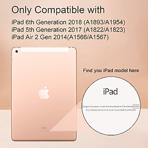 ZoneFoker Case for iPad Air 2 Case, for iPad 6th/5th Generation 2018/2017, for Apple iPad 9.7 inch with Screen Protector/Stand,Clear Glitter Full-Body Coverage Slim Cover for Girls Women Kids