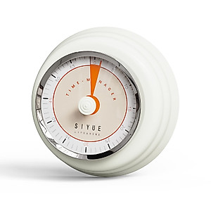 Tiergrade Kitchen Timer, Reminder Timer 360 Degree Rotating Mechanical Timer, Visual Timer Back Countdown Kitchen Timer Fridge Magnetic for Cooking, Learning (Beige)