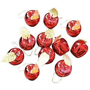 Amosfun 48pcs Mini Hanging Ornaments Xmas Tree Hanging Ornament Mini Hanging Apple Ornaments Red Decorations Wedding Tree Decor Mini Christmas Apples Fruit Decor Pendant Christmas Tree