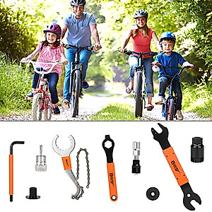 ACETOP Bike Tool kit, Including Bicycle Crank Removal Tool + 3 in 1 Bike Cassette Removal Tool + Bottom Bracket Remover + Rotor Lockring Removal Tool + Bike Pedal Wrench, Practical Repair Tool