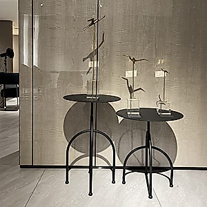 Iron Art Creative Small Side Table Minimalist Style Sofa Corner Round Casual Coffee Table Bedside Storage Small Tea Table Casual Dessert Table Creative Flower Rack (Samll)