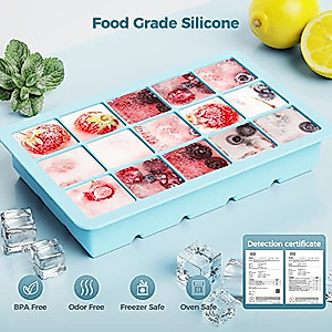 dasfork Ice Cube Trays 4 Pack, Food-grade Silicone Ice Cube Molds with Lid, Flexible Easy Release Silicone Trays for Freezer and Oven, BPA Free