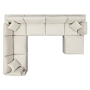 Modway Commix Down-Filled Overstuffed Upholstered 7-Piece Sectional Sofa