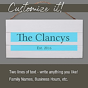 Personalized Sign for Home Decor - Custom Name Wooden Plank Rustic Farmhouse Decor Sign (13.75 x 7)