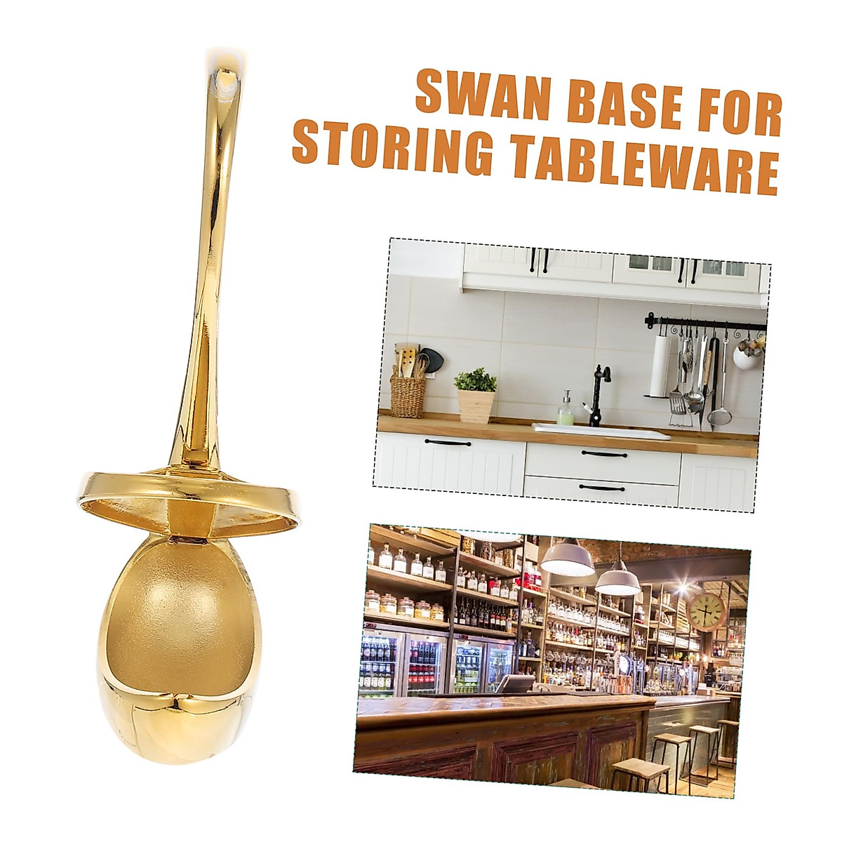 OKUMEYR 1 Set Swan Fork Pedestal Coffee Spoons Cooking Utensil Basket Wedding Decor Silverware Tableware Organizer Forks Stand Holder Mini Forks Drying Rack 304 Stainless Steel Decorations