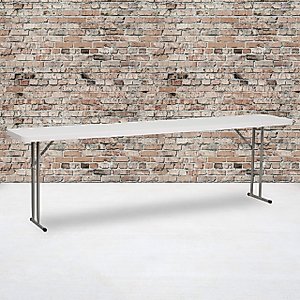 Flash Furniture 8' Plastic Folding Training and Event Table, Rectangular Folding Training Table with 330-lb. Static Weight Capacity, White