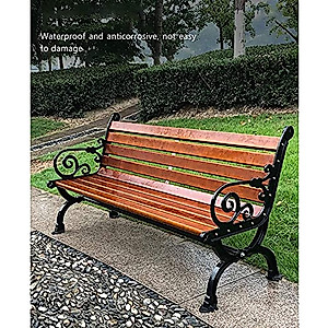 Garden Benches , Patio Bench Park Bench Outdoor Conversation Couch, Outdoor Solid Wood Garden Bench, Anti- Corrosion Wood Cast Iron Frame Park Bench, Outdoor Porch Decorative Terrace Bench (Size : 120