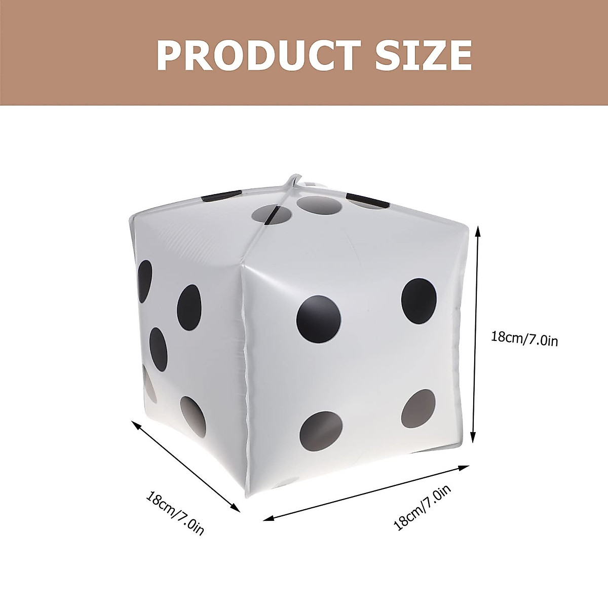 5pcs Square Dice Balloons Aluminum Dice Foil Balloons Cube Balloons for Theme Party Decorations,White