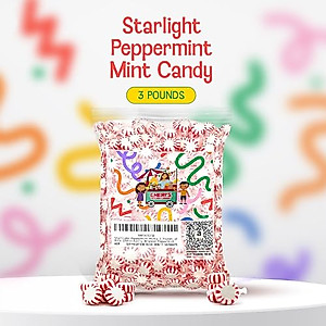 Cheri's Kitchen Corner Starlight Peppermint Mints 3 Pounds of Breath Mints- Bulk Individually Wrapped Peppermint