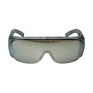 Calabria 1003 Fit Over Safety Glasses Fitover Eyewear Blue/Green/Silver Mirror 3 Pack Bulk Men Women Tinted Anti-Fog Scratch