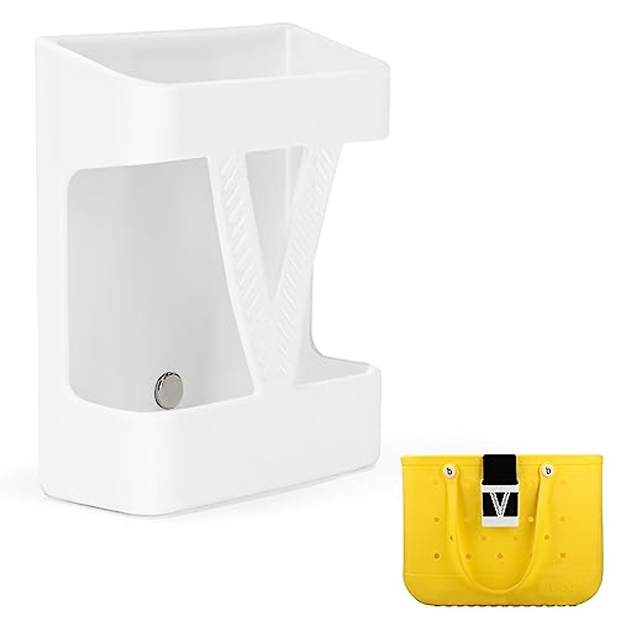 Tiga Phone Holder Charm Accessory for Bogg Bag - Can be Used to Store Most Sizes of Phones - Easy Access to Phones - Plastic Case (White)