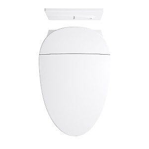 KOHLER 5402-0 Veil Smart Toilet with Auto Open & Close, One-Piece Wall-Hung Elongated Intelligent Bidet Toilet with Heated Seat and Dual-Flush, White