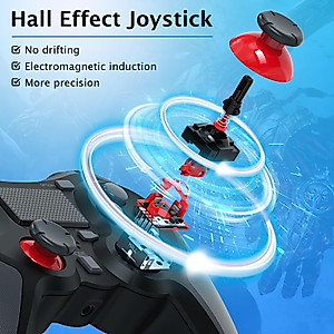 TERIOS Wireless Controller for PS4, Remote Controller with Hall Effect Joystick, 1000mAh Battery, 3.5mm Audio Jack and Programming Function, Compatible with PS4, Pro, Slim (New Verion)