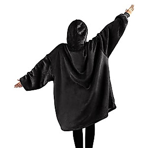 Renjie Wearable Blanket Hoodie for Women Adult, Super Warm and Comfy Oversized Blanket Hoodie Sweatshirt with Giant Pocket
