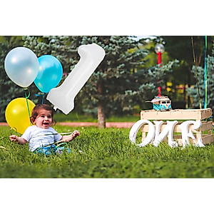 New 40 Inch Giant White Numbers 1 Balloons Huge Birthday Party Supplies Foil Helium Digital Balloon 0 to 9