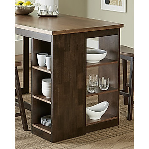 Progressive Furniture Counter Storage Table, Walnut/Chocolate