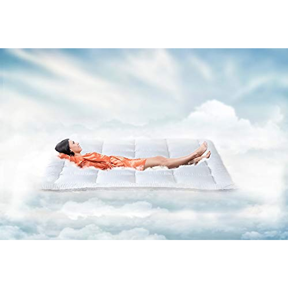 SUFUEE Mattress Topper Full & Mattress Pad Protector - Quality Plush Luxury Down Alternative Pillow Top -  2inch Extra Thick Mattress Cover(54"x75")