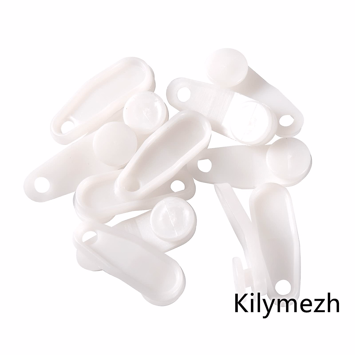 White Traverse Rod Slides Curtain Track Glider Hooks for Curtains(50 Pack)…