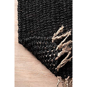 nuLOOM Benavides Tassel Jute Area Rug, 8' x 10', Black