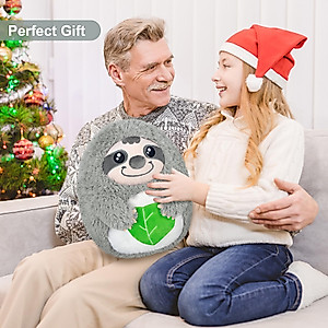 SuzziPals 13" Stuffed Sloth Plush Pillows, Sloth Stuffed Animal Sloth Stuffed Pillow for Squish & Sloth Decor, Cute Plushies Sloths Throw Pillows for Cuddle, Sloth Gifts Birthday Gifts for Girls Boys