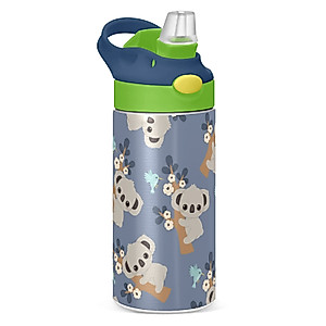 Water Bottle with Straw Koala,12 oz.,BPA Free Water Bottle for Travel/School(226cr6a)