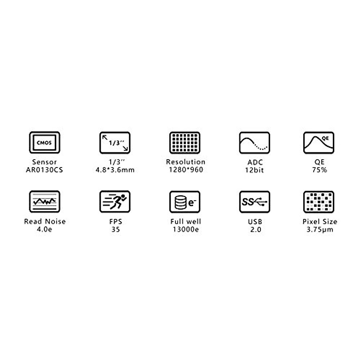 ZWO ASI120MM-MINI 1.2 MP CMOS Monochrome Astronomy Camera with USB 2.0# ASI120MM-MINI