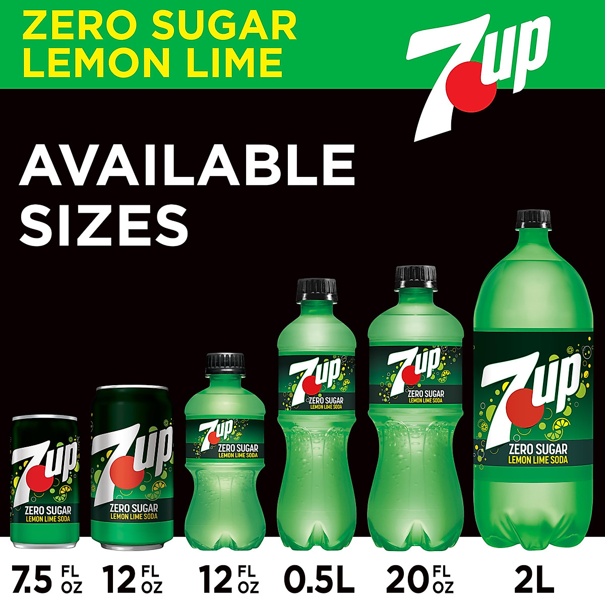 Zero Sugar 7-Up Soda, 12 Oz., Pack of 12