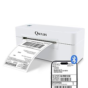 Quxas Bluetooth Thermal Shipping Label Printer 4X6 Lable Inkless Printer Portable Printer Compatible with Android, iPhone and Windows, Used for Ebay, Amazon, Shopify, Etsy, USPS(JK-402A