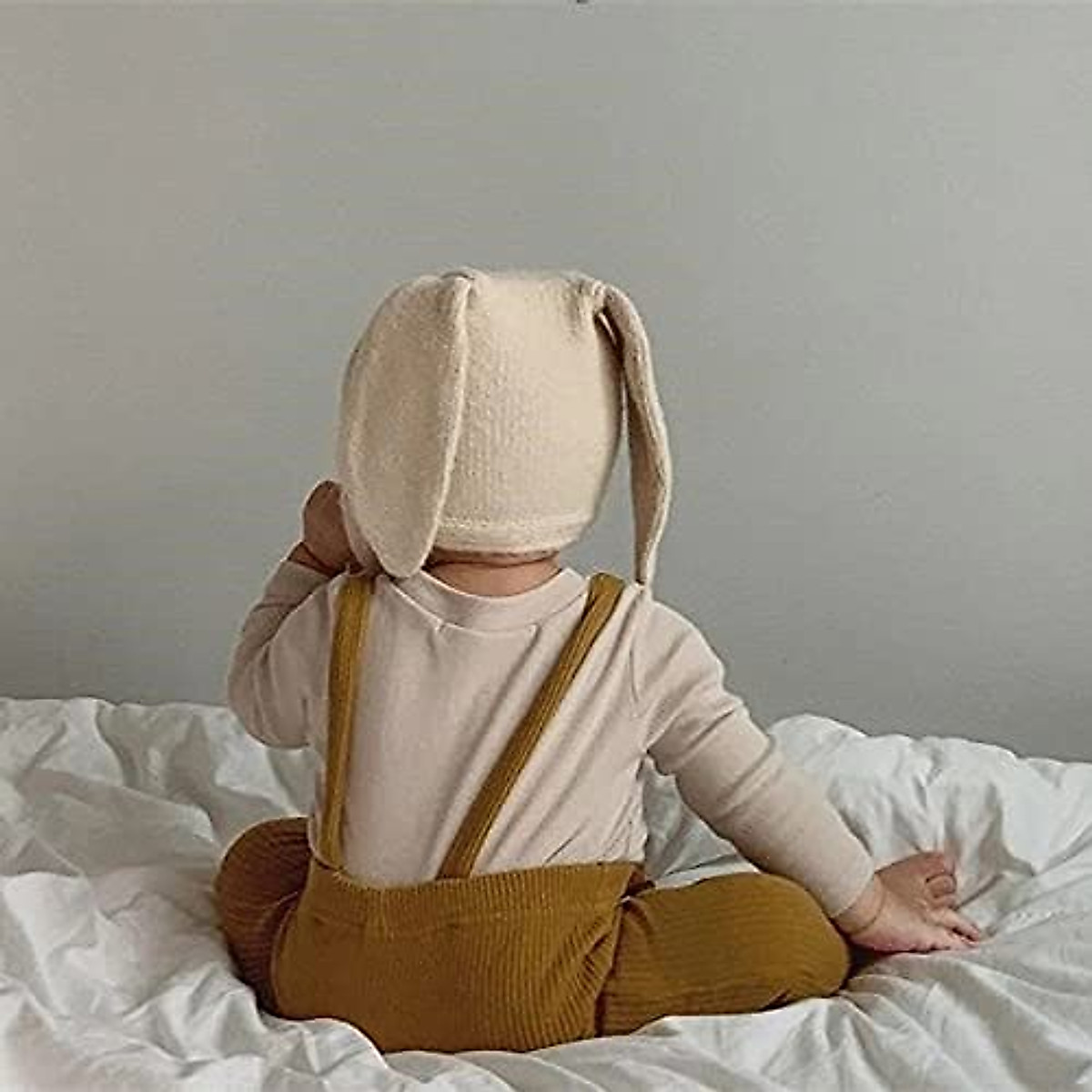 GOOCHEER Infant Baby Girl Boy Ribbed Leggings Suspender Pants Overalls Knit Tights Pantyhose Socks Warm Stockings (A-Brown, 12-18 Months)