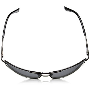 Foster Grant Men's Oscar Wrap Sunglasses, Gunmetal/Smoke, 64 mm