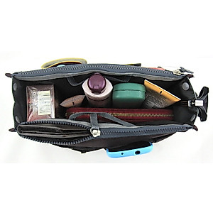 Periea Chelsy Purse Organizer Insert with Handles & 13 Pockets - 3 Sizes (Burgundy, Medium)