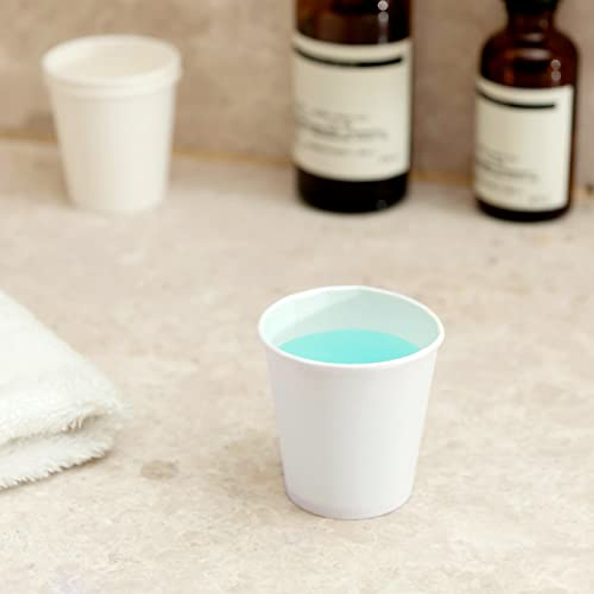 RACETOP [3 oz 500 pack] Disposable Paper Ideal Bathroom Cups, Small Mouthwash Cups, Bath Paper Cups , Mouthwash (3oz 500count) (500)